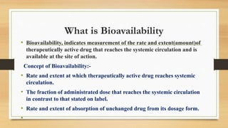Bioavailablity prodrugs and drug delivery | PPT