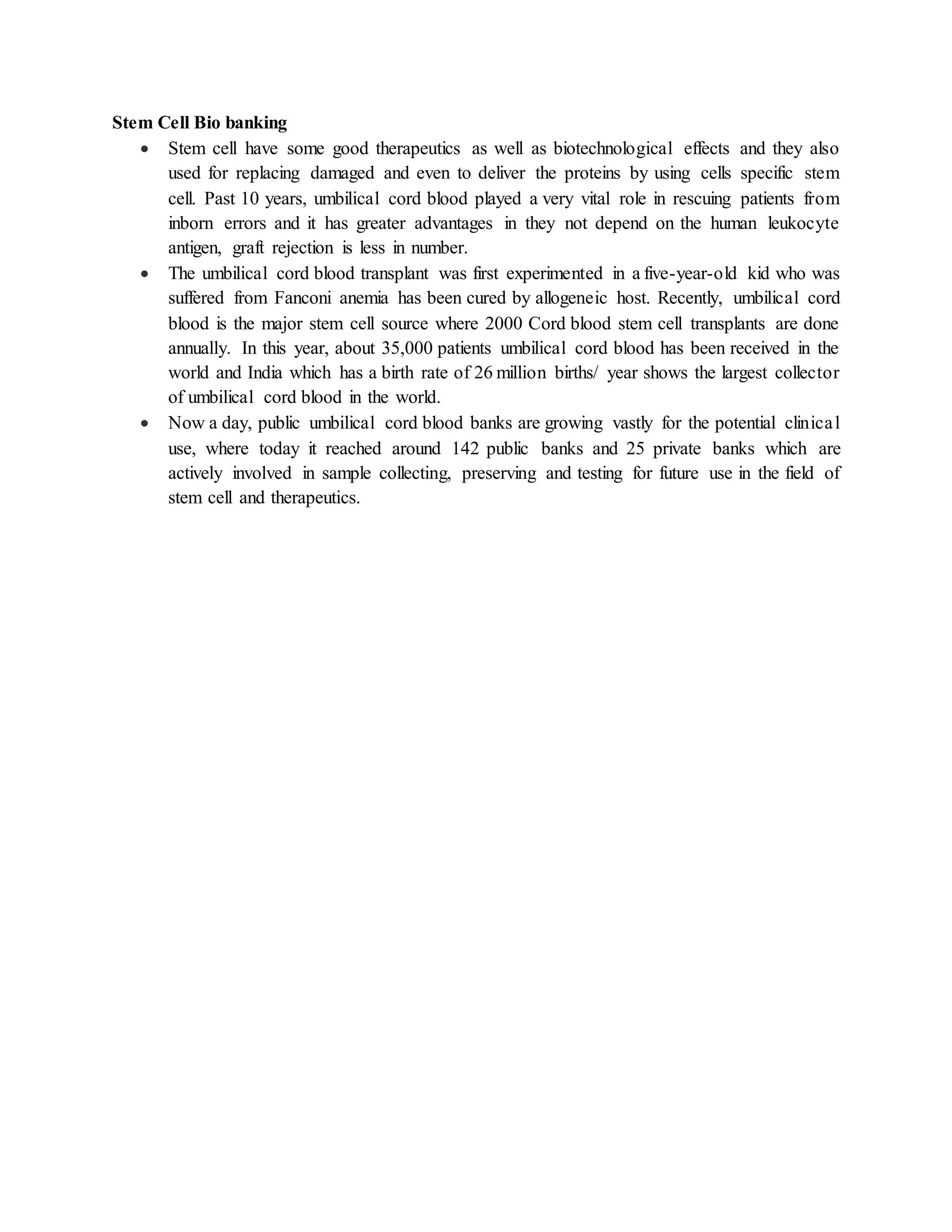 Bio banking synopsis | PDF