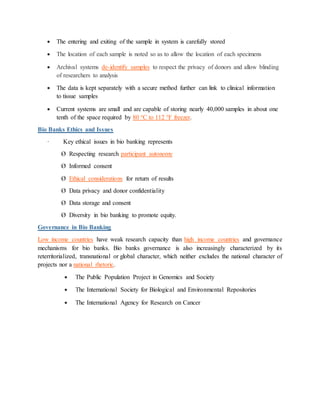 Bio banking synopsis | DOCX