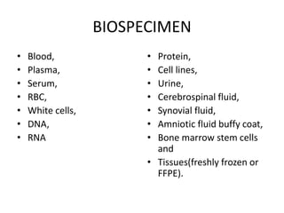 Biobanking | PPTX