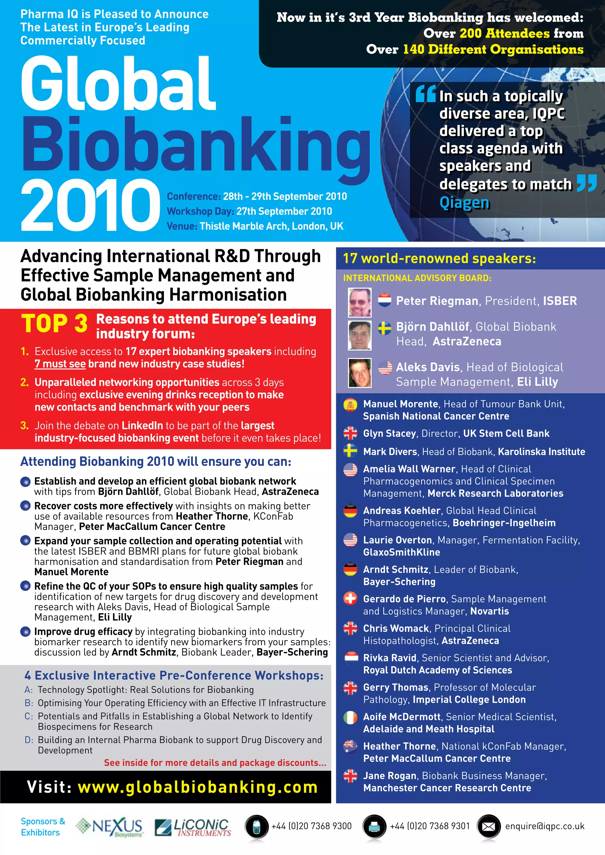 Biobanking 2010 Brochure | PDF
