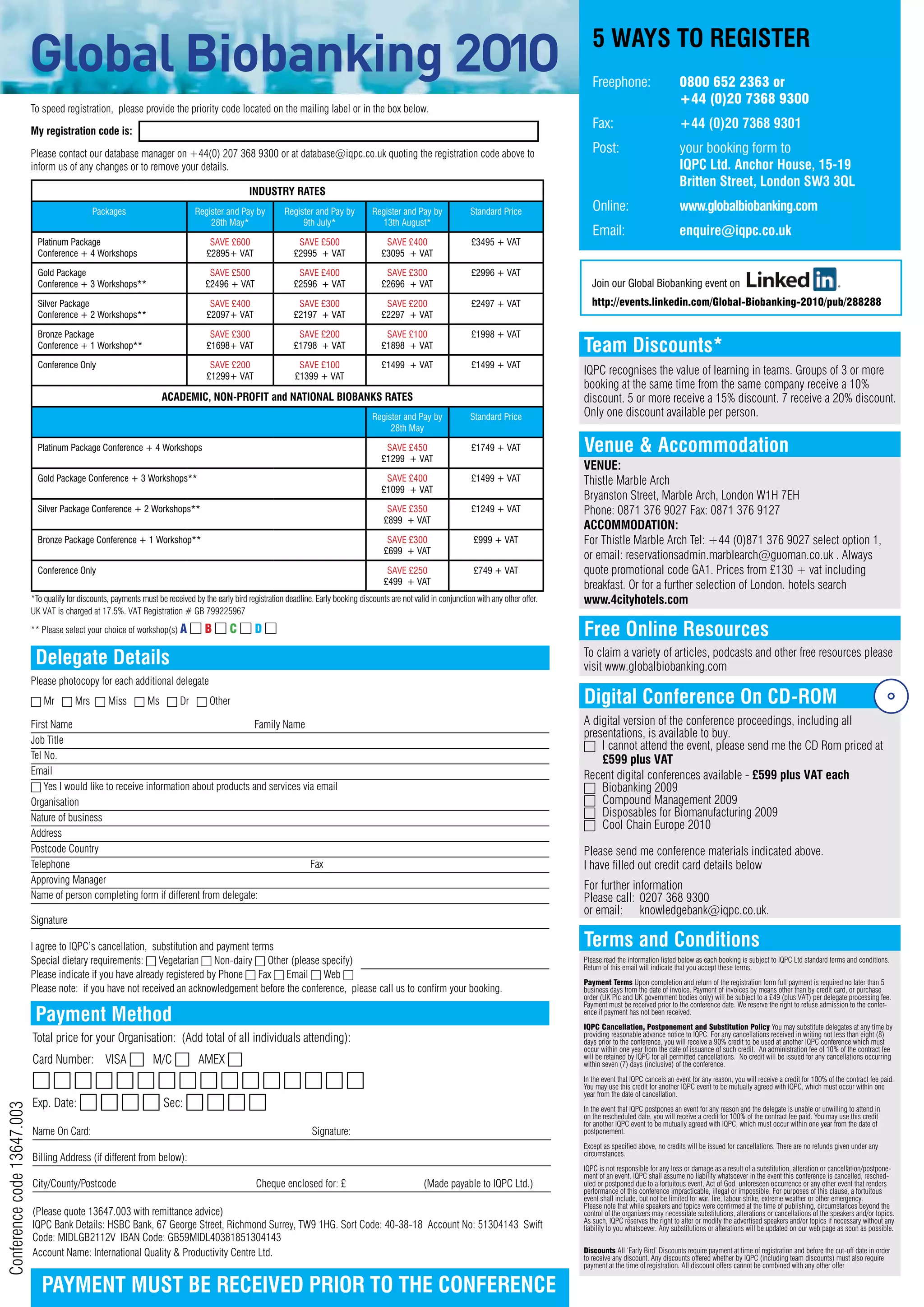 Biobanking 2010 Brochure | PDF