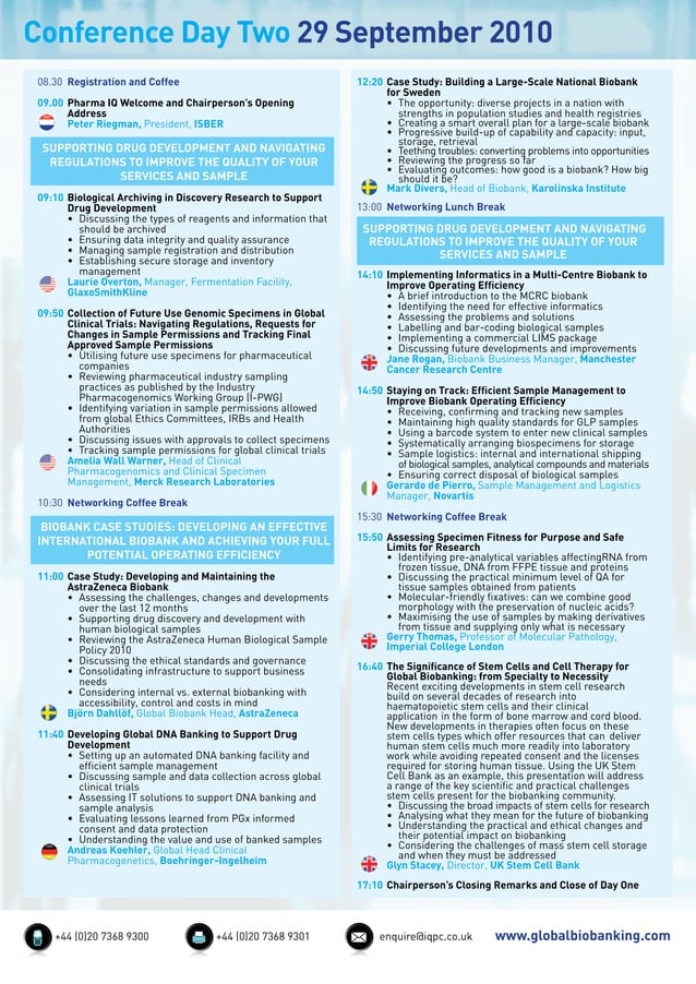 Biobanking 2010 Brochure | PDF