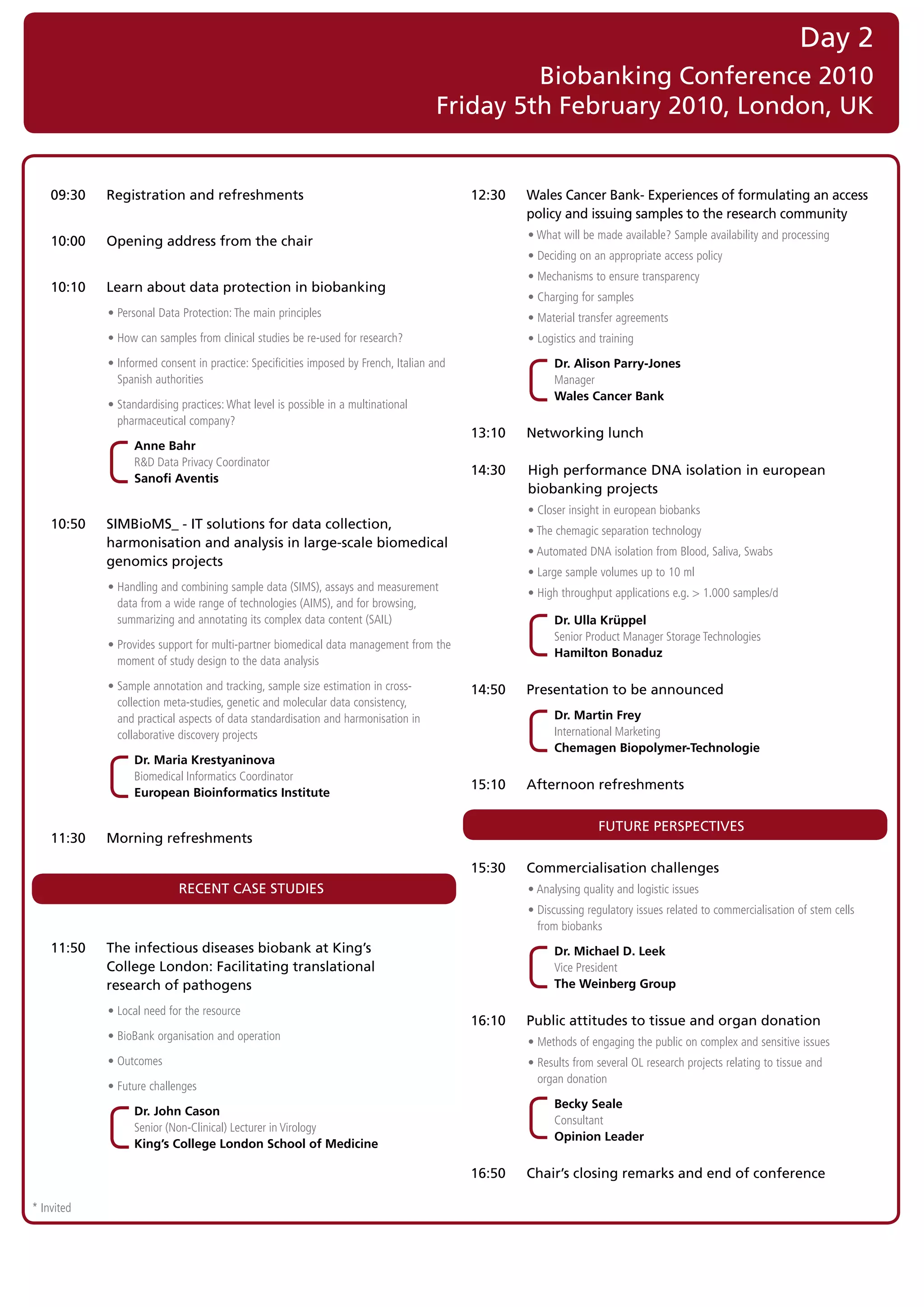 Biobanking 2010 Ta | PDF