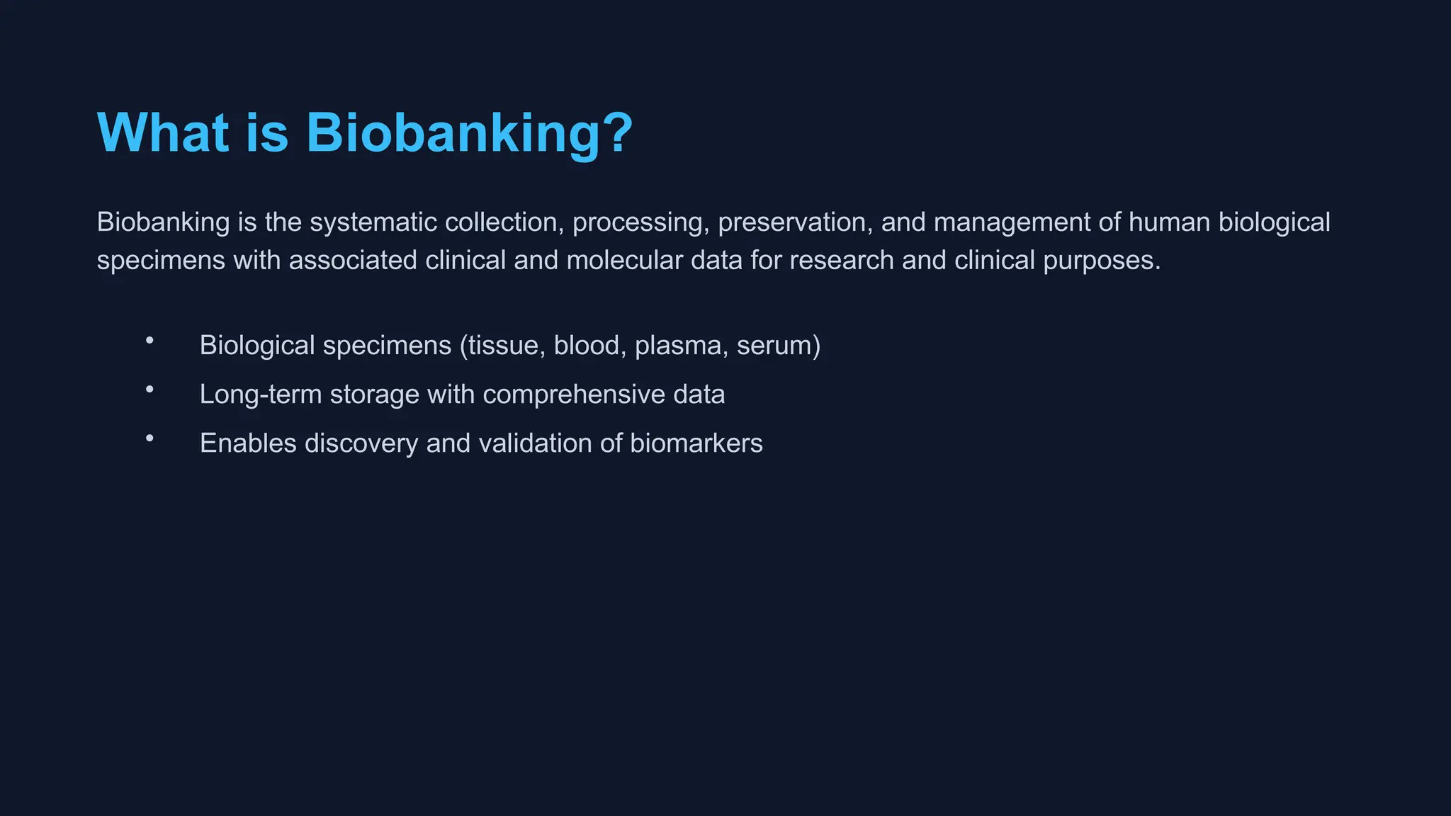 Biobanking Seminar Medical Research TOPIC | PPTX
