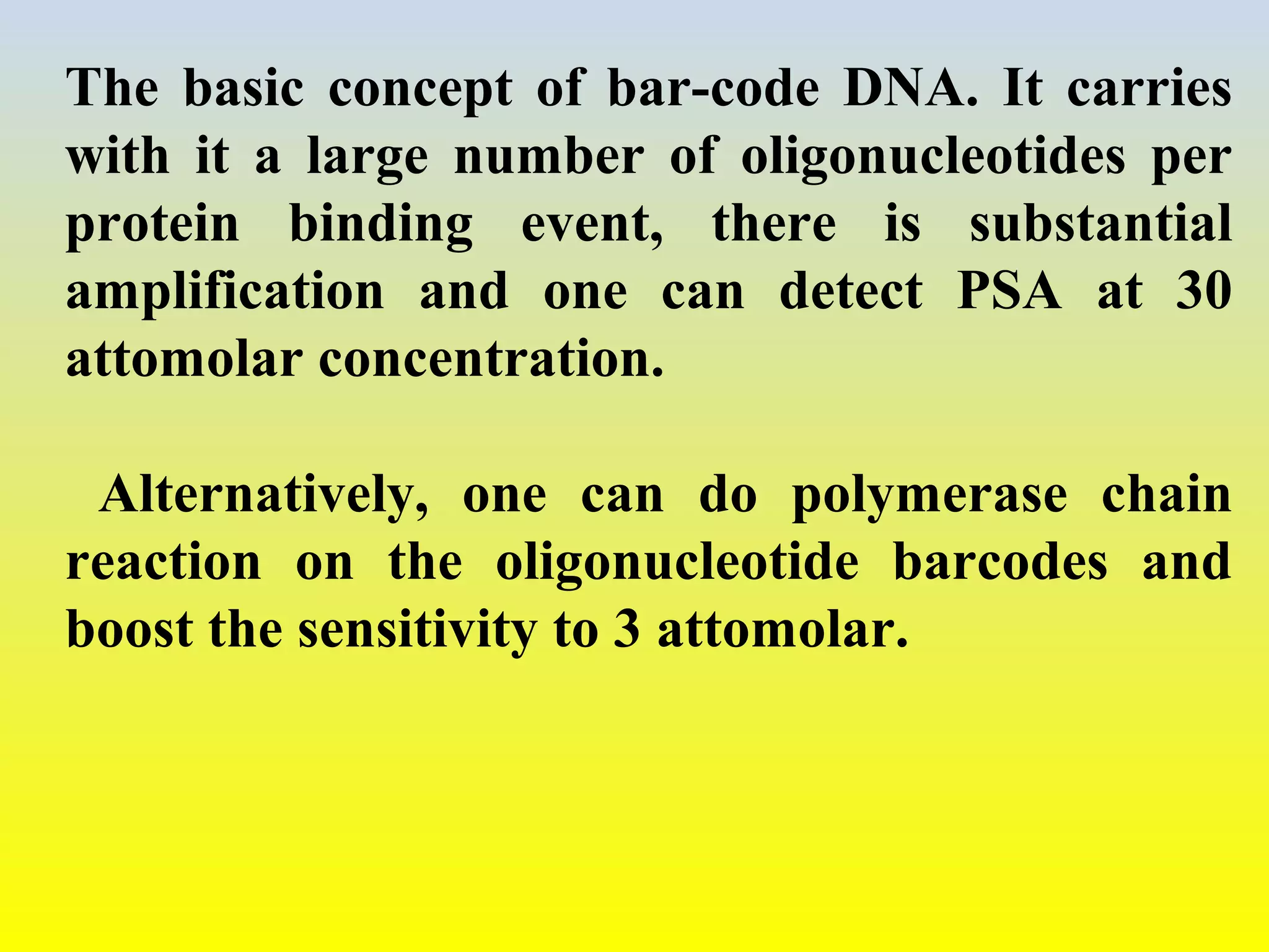 BIOBARCODE AND NANOPARTICLE DETECTION | PPT