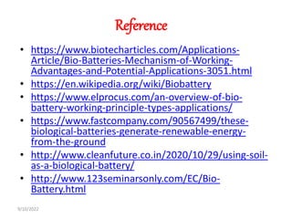 Bio Battery- New Era of Energy | PPTX