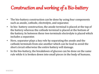 Bio Battery- New Era of Energy | PPTX