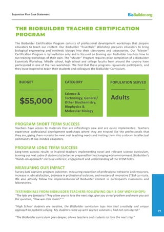 Biobuilder Expansion Plan | PDF