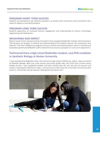 Biobuilder Expansion Plan | PDF