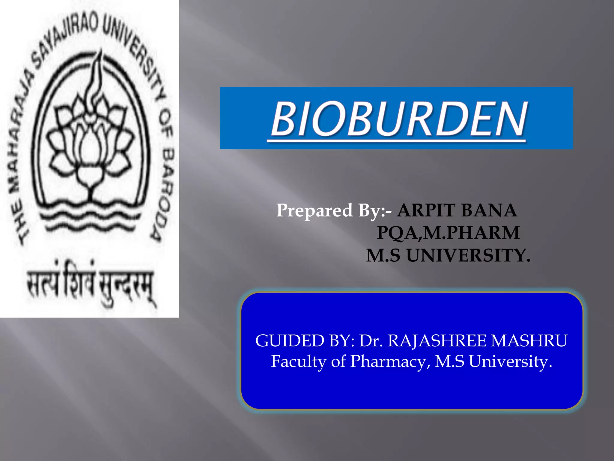 Bioburden | PDF