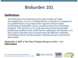 Understanding How Bioburden and Sterilization Affect Medical Devices | PPTX