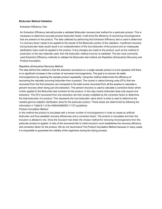 Bioburden method validation | PDF