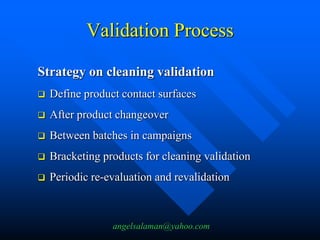 Bioburden Validation Strategy for Cleaning Validation | PPTX