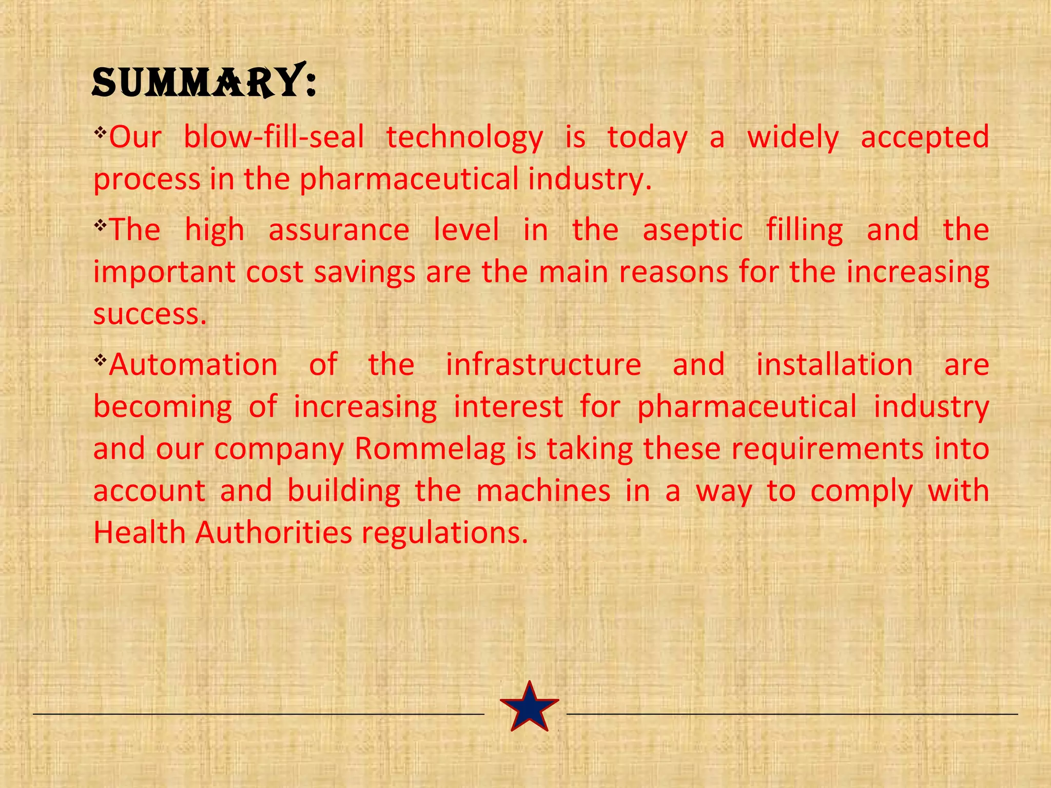 blow-fill seal technology | PPT