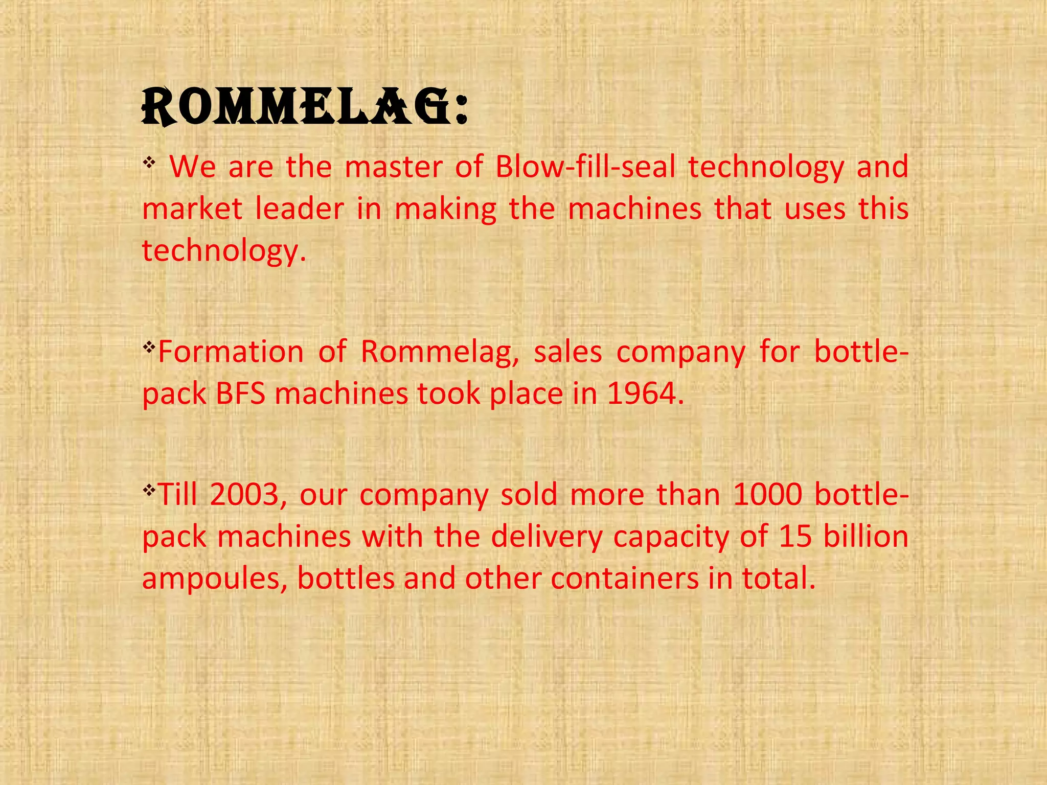 blow-fill seal technology | PPT