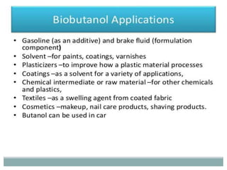 Biobutanol A Presentation By Mr Allah Dad Khan Agriculture Expert KPK ...