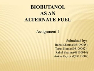 Biobutanol ppt | PPTX