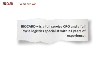 Biocard Research & Logistics | PPSX