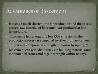 Bio Cement An Eco Friendly Construction Material | PPTX