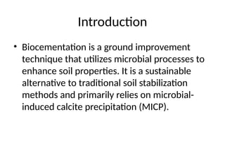 Biocementation_in_Soil ppt biocementation | PPT