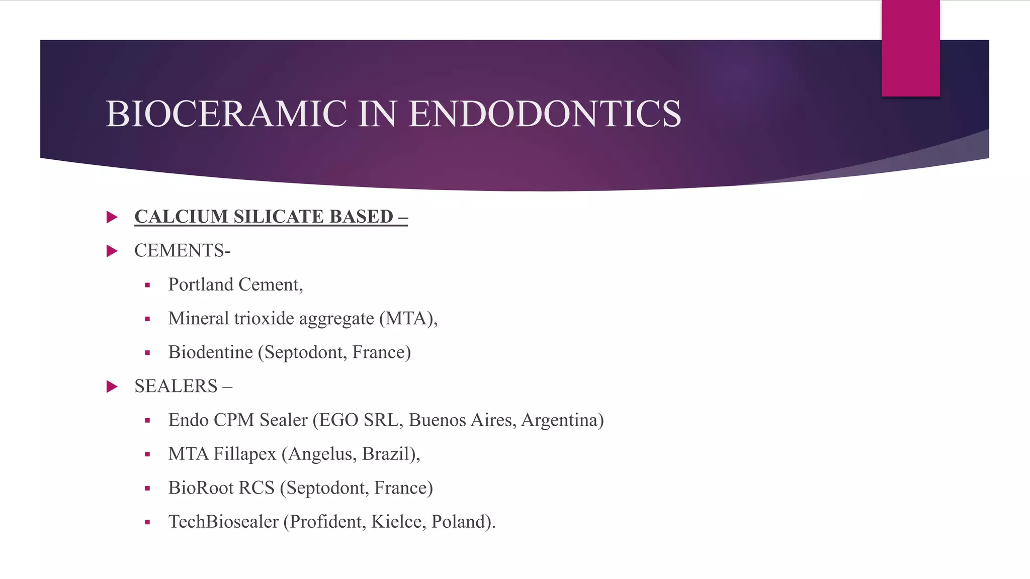 Bioceramic in dentistry ( Endodontics) | PPTX