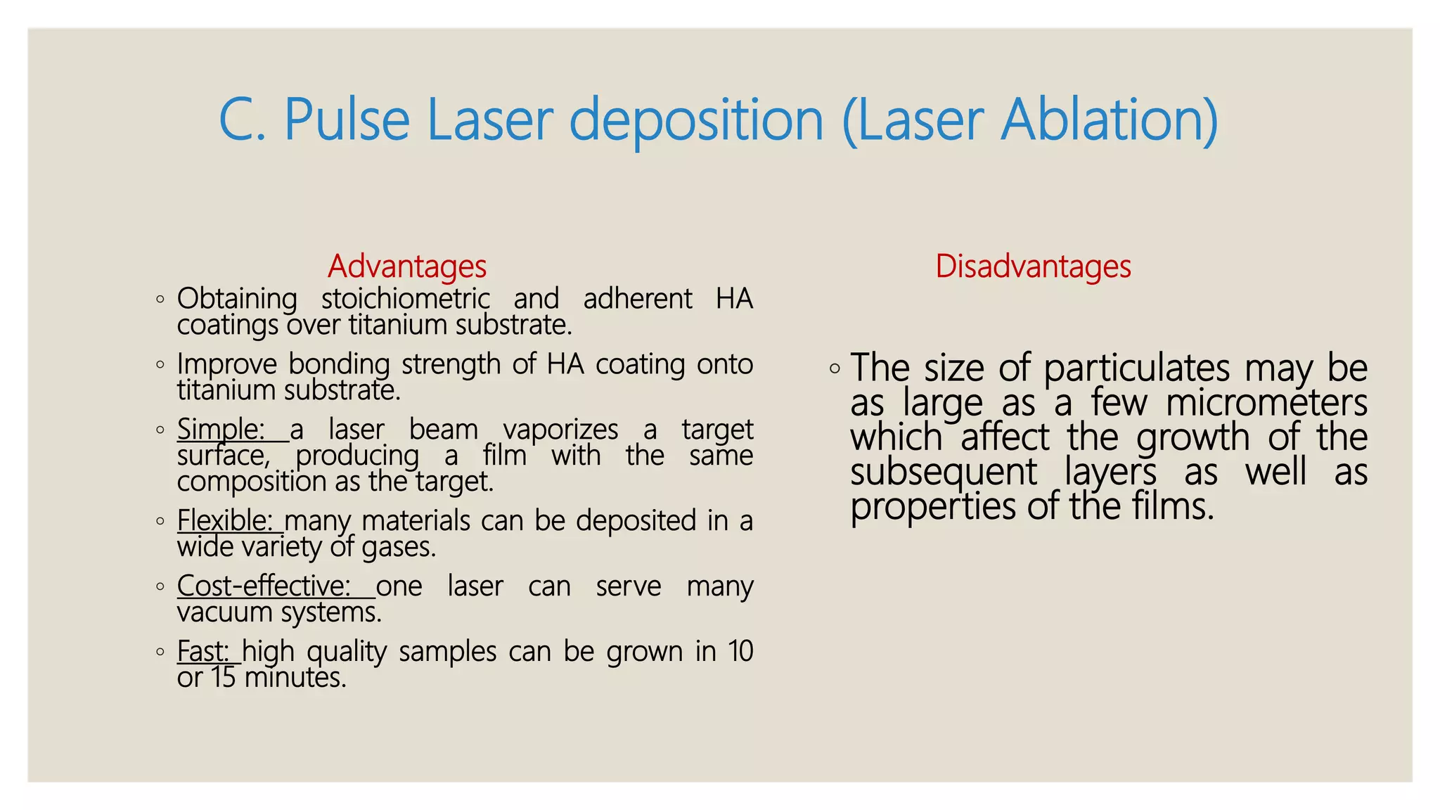 Bioceramic dental implant coatings :Techniques of fabrication | PPTX