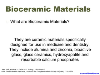 Bioceramic materials | PPTX