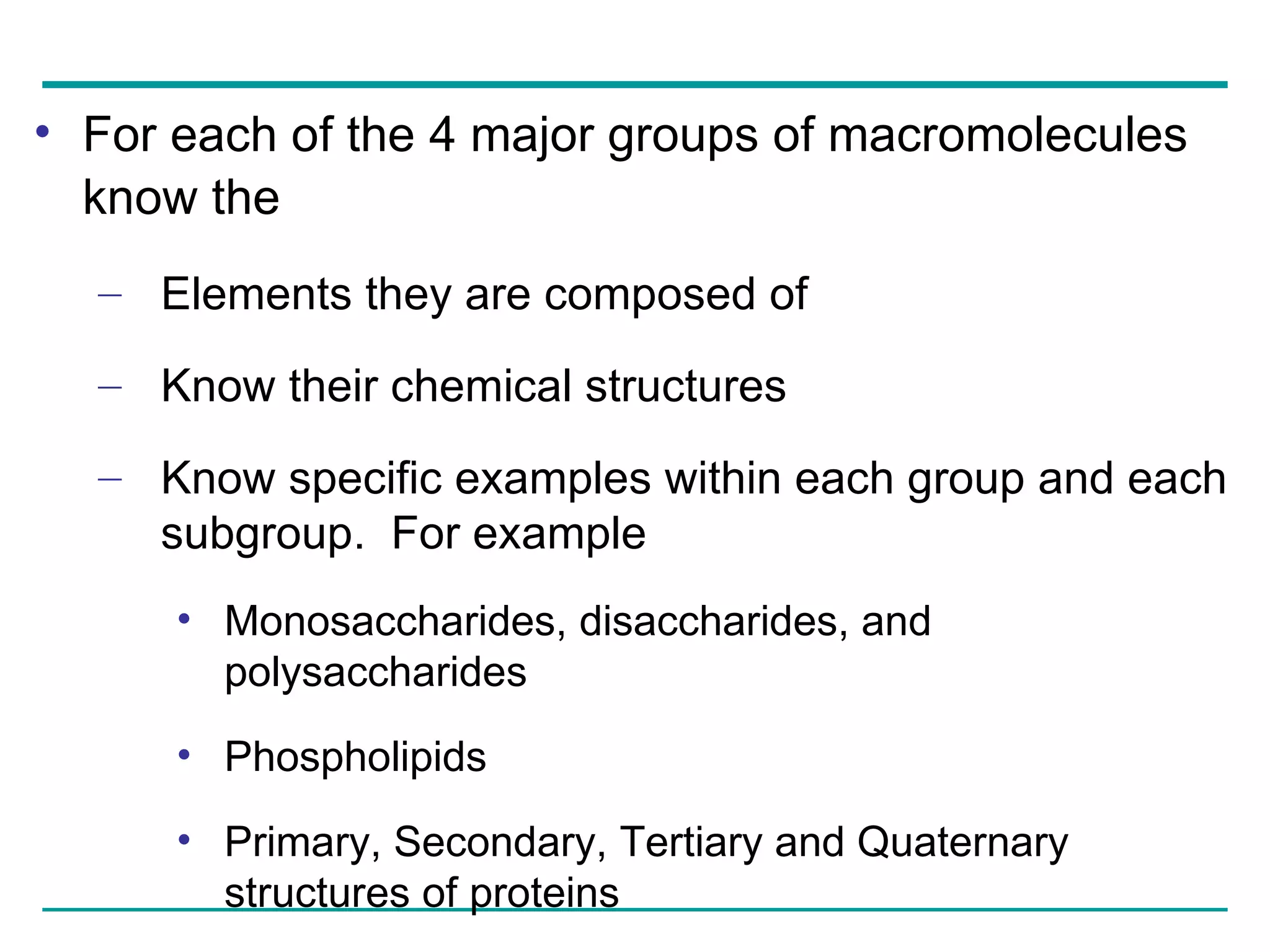 Organic Macromolecules | PPT