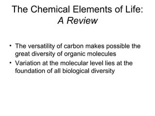 Bio chapter 4 – Carbon | PPT