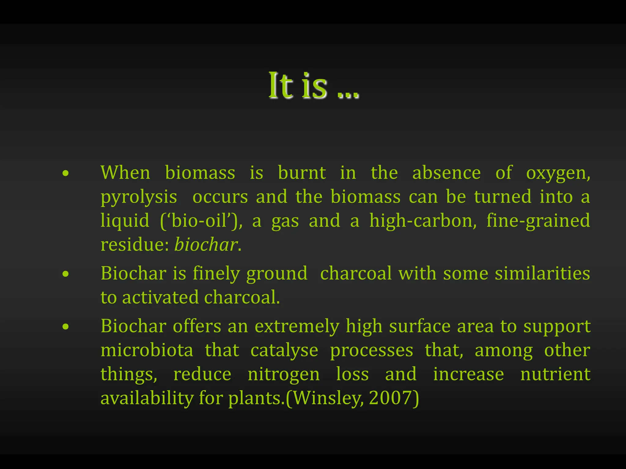 Biochar, Biomass, Soil and Agriculture - Information for public ...