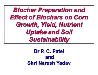 Biochar preparation and effect of biochars on corn growth, yield ...