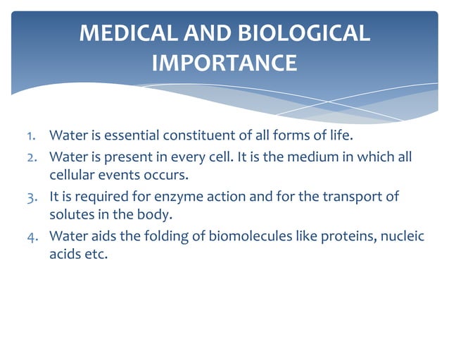 Water- Biochemistry | PPTX | Chemistry | Science