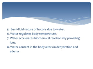 Water- Biochemistry | PPTX