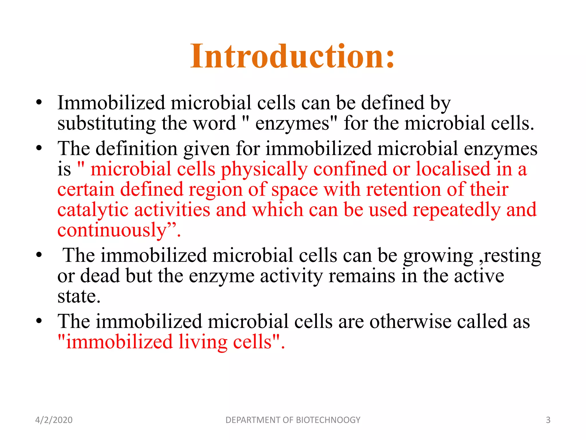 Immobilized Microbial cell | PPTX