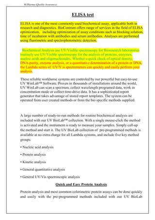 Biochemical analysis techniques | PDF