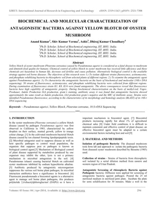 Biochemical and molecular characterization of antagonistic bacteria against yellow blotch of ...