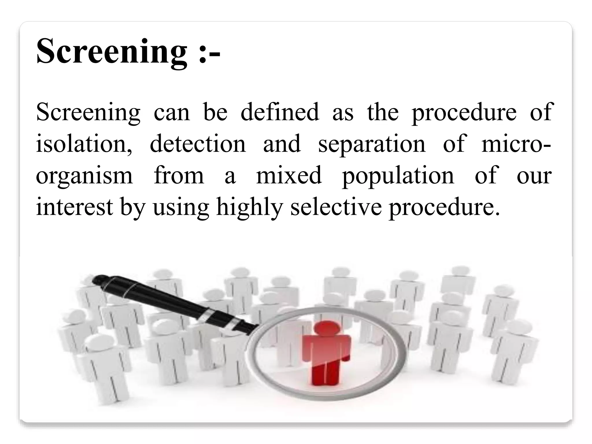 Biochemical and molecular level screening system and their strategies ...
