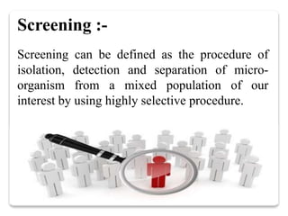 Biochemical and molecular level screening system and their strategies ...