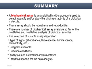 Biochemical assays.pptx | Chemistry | Science