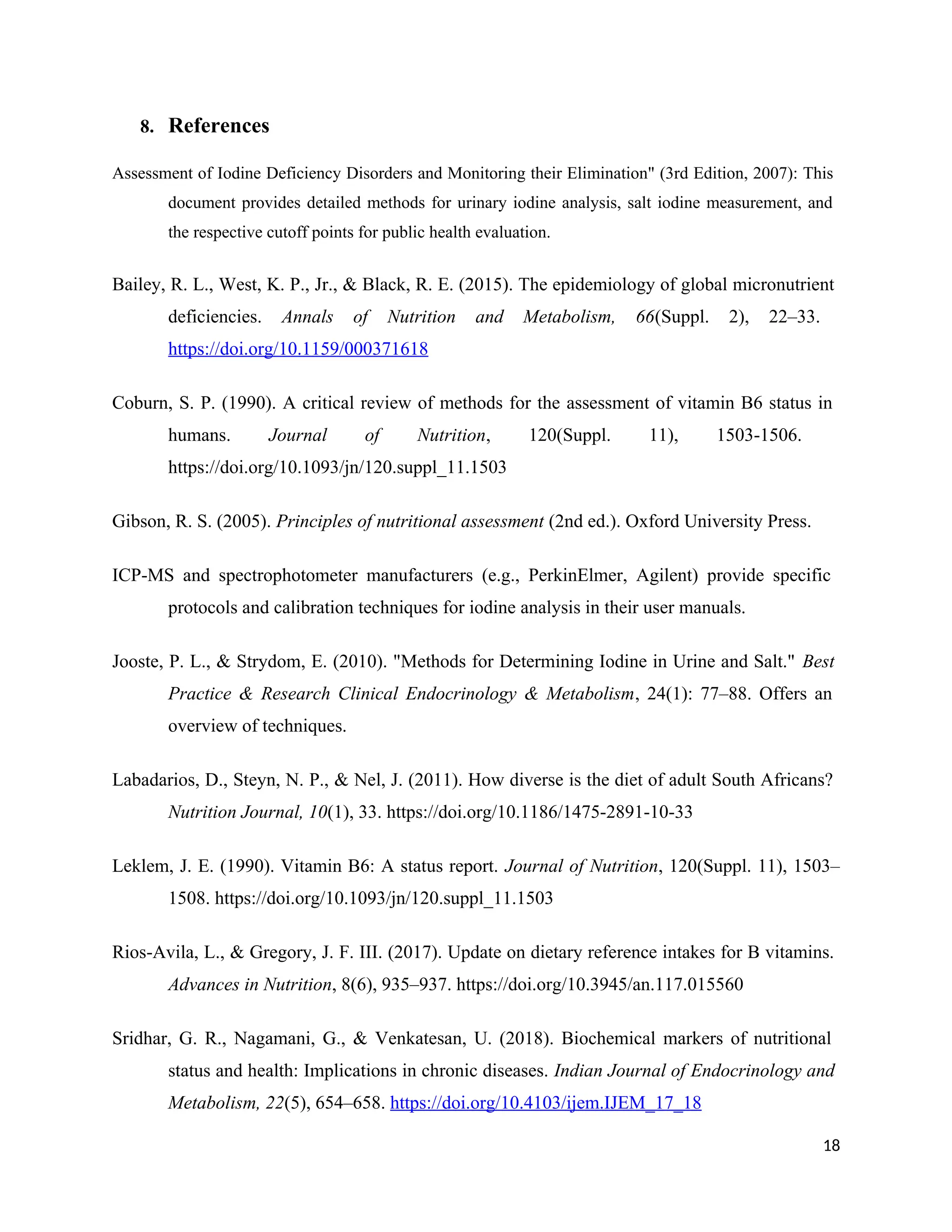 Biochemical assesment of nutritional status docx | PDF