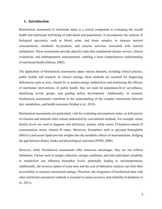 Biochemical assesment of nutritional status docx | PDF