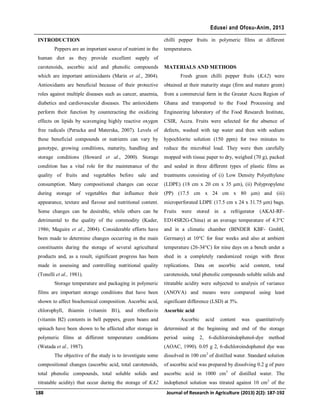 Biochemical changes in green chilli pepper fruits during storage in polymeric films | PDF
