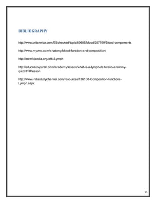 Biochemical composition and functions of blood and lymph | DOCX