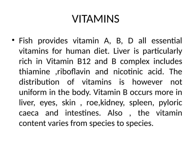 BIOCHEMICAL COMPOSITION OF FISH ppt.pptx | Chemistry | Science