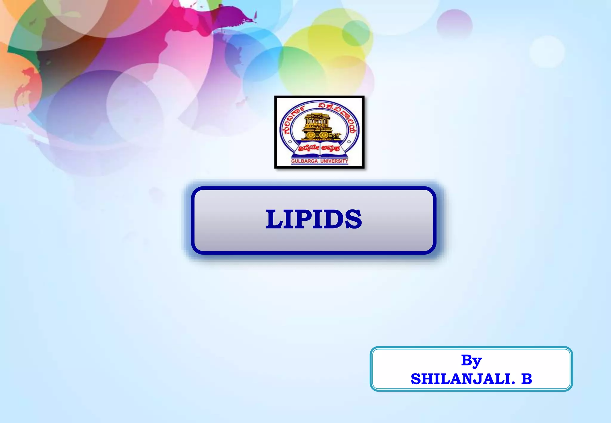 Biochemical concept of lipids | PPTX
