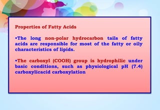 Biochemical concept of lipids | PPTX