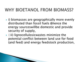 Biochemical conversion of rice straw into bioethanol | PPTX