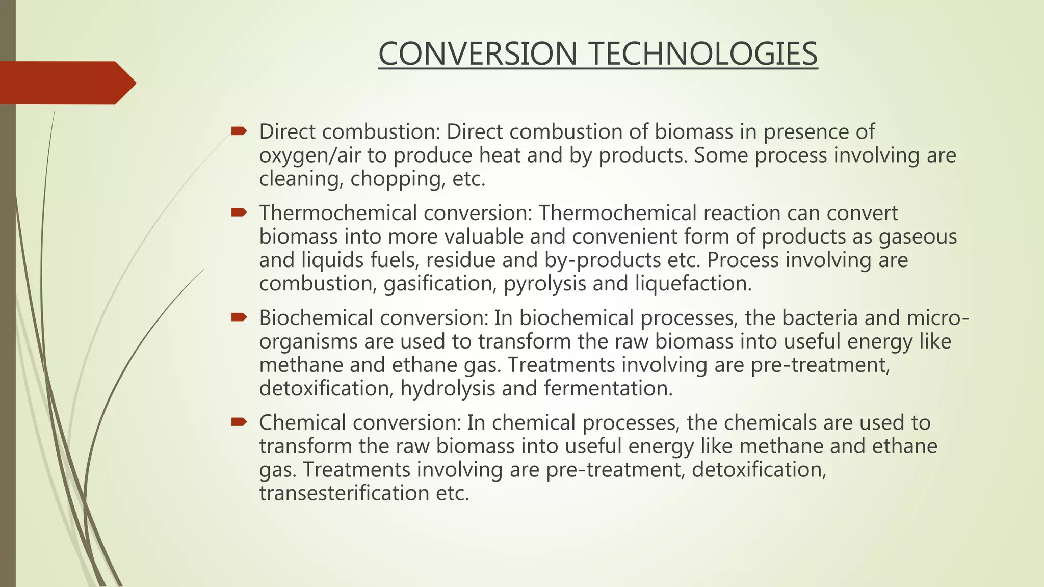 Biochemical conversion process of biomass | PPTX