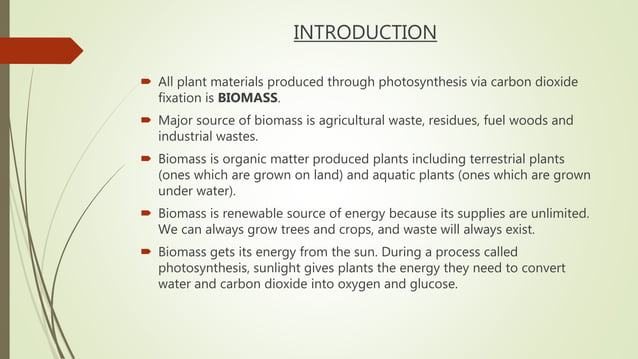 Biochemical conversion process of biomass | PPTX
